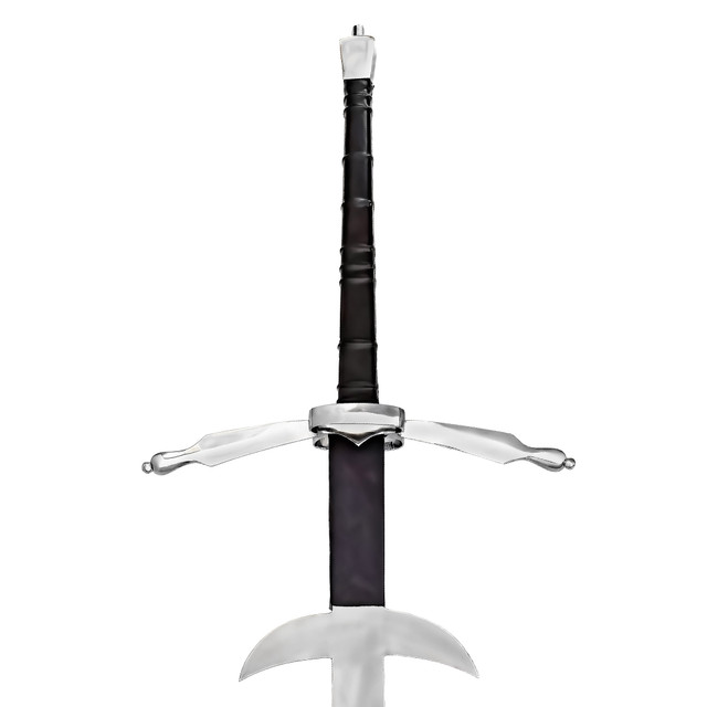 Majestic Two-Handed German Flamberg Sword with Leather-Covered Ricasso