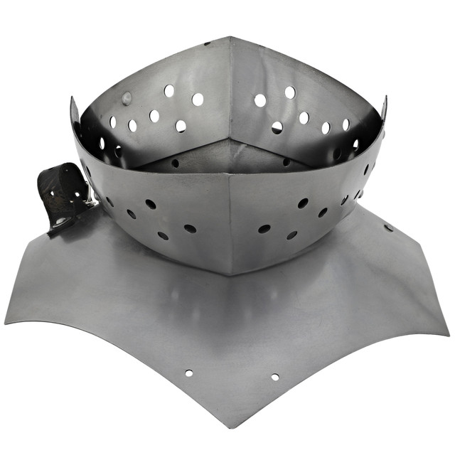 Medieval Shutter Gorget – Polished Steel Neck Armor