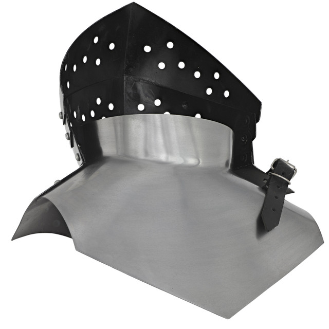 Medieval Shutter Gorget – Polished Steel Neck Armor