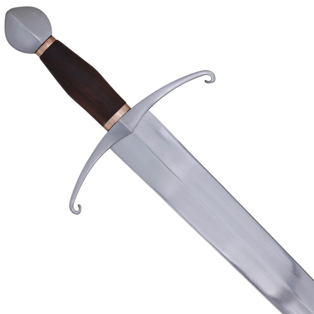 Medieval Hand Forged Double Edge Sword with Leather Scabbard – EN45 Steel