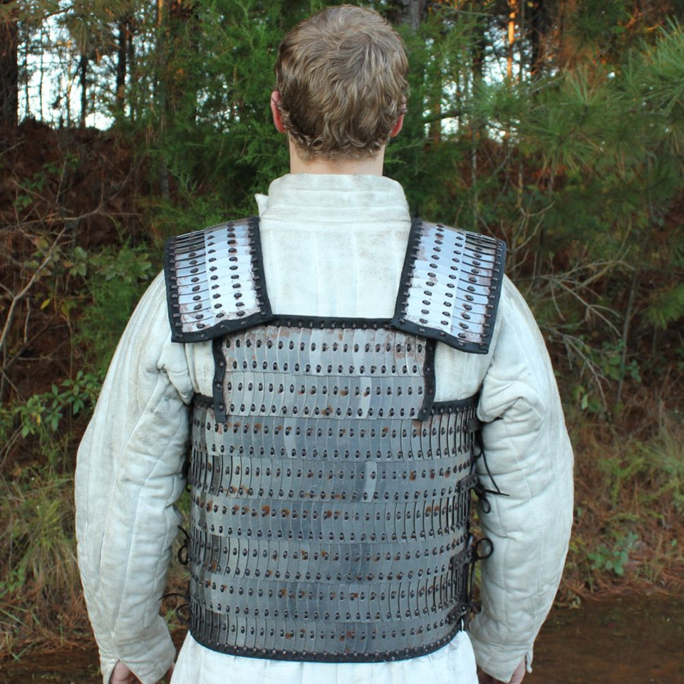 Ancient Roman and Asian Lamellar Scale Steel Plate and Leather Armor