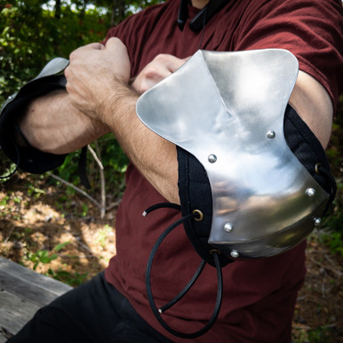 Medieval Rounded Polished Steel Elbow Armor