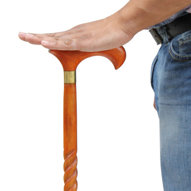 Handmade London Banker Wooden Spiral Walking Cane - SwordsSwords.com