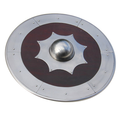 Armored Norse Land Scandinavian Round Shield - SwordsSwords.com