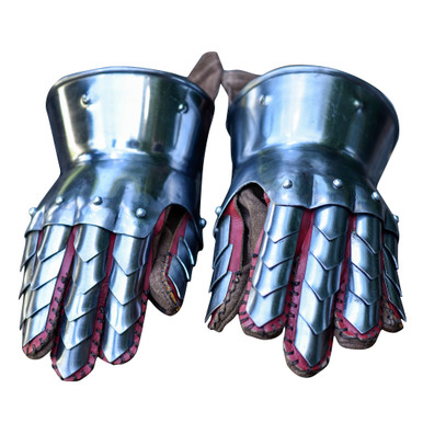 Medieval Knight's Clamshell Gauntlets with Leather Gloves | Flexible ...