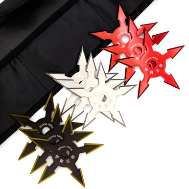Khoga Ninja Set of 3 Sure Stick Five Point Shuriken Throwing Stars ...