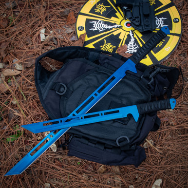 Blue Moon Full Tang Dual Straight Blade Ninja Short Sword Set ...