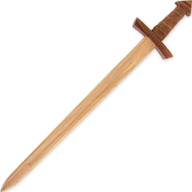 Steamed Beech Wood Replica Arming Sword |Triangular Pommel & Leather ...