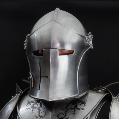 Crucial Transformation 18G Italian Medieval Inspired Visored Barbuta ...