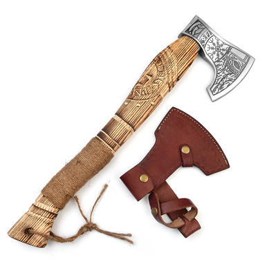 The Ancient One Viking Medieval Battle Axe | Decorated Blade w/ Twine ...