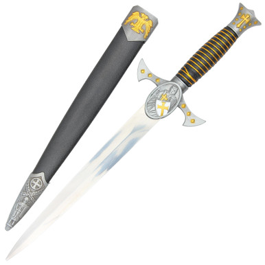 Exquisite Golden Cross Knight’s Dagger - Stainless Steel Blade
