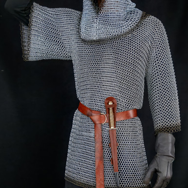 Medieval Chainmail Haubergeon Shirt - Medium, Large and Extra Large ...