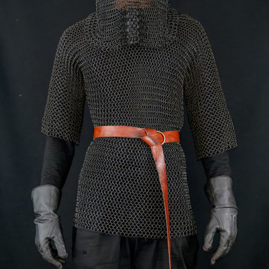 Medieval Half Sleeve Habergeon Chainmail - Medium, Large and Extra Large | Black Butted ...