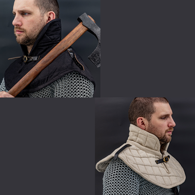Cotton Armor Padding Collar Medieval Garment | Black and White