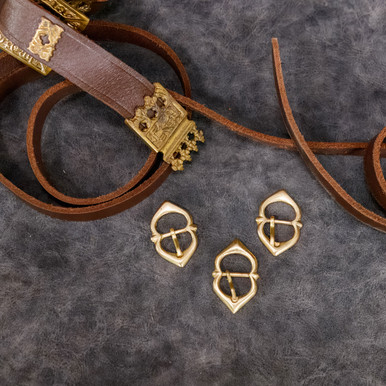 Renaissance Medieval Solid Brass Strap Buckle - 3 PC