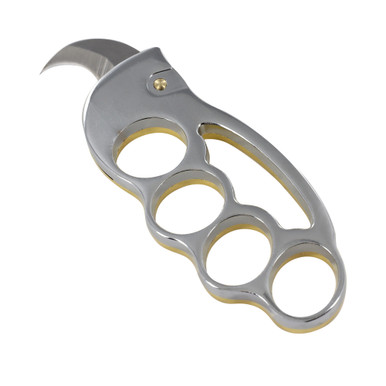 Sucker Punch Automatic Brass Knuckle Karambit Knife
