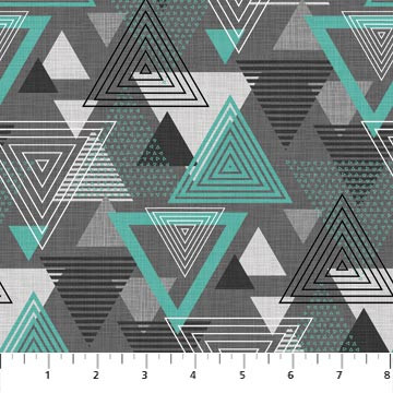 Northcott - Cosmo Oxygen - Large Triangle, Charcoal - Lancaster Home ...