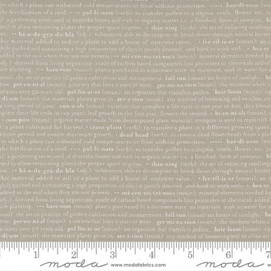 Moda - Flower Pot - Text, Taupe - Lancaster Home & Fabric