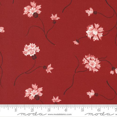 Moda - Red White Gatherings - Large Floral, Crimson - Lancaster Home ...