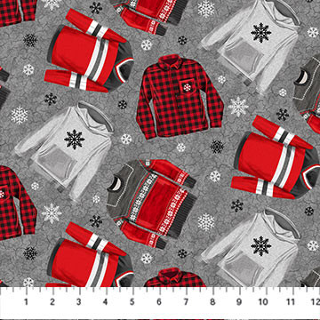 Northcott - Cozy Up Flannel - Sweaters, Charcoal - Lancaster Home & Fabric