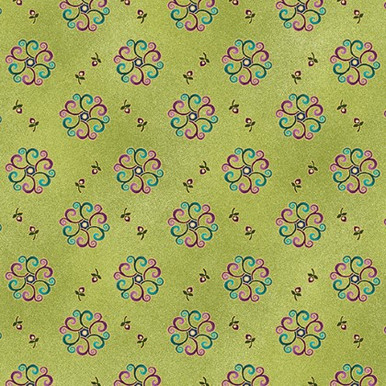 Benartex Traditions - Shangri-La - Medallion Burst, Lime - Lancaster ...