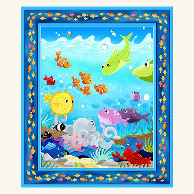 SusyBee - Under The Sea - Digital 36" Fish Panel, Multi - Lancaster ...