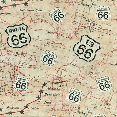 Timeless Treasures - Row x Row - (Road) - Map, Beige - Lancaster Home ...