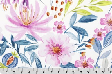 Shannon Fabrics - Cuddle Prints - Flower Mart, Snow - Lancaster Home ...