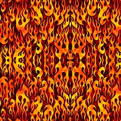 Quilting Treasures - Heavy Metal - Flames, Brick - Lancaster Home & Fabric