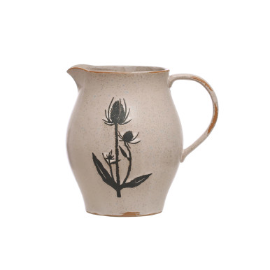 50 oz. Stoneware Floral Pitcher - Lancaster Home & Fabric