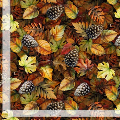 Timeless Treasures - Harvest - Autumn Packed Fall Leaves, Autumn ...