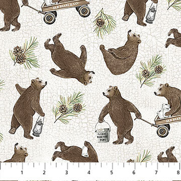 Northcott - Bear Necessities - Bear Toss, Cream - Lancaster Home & Fabric