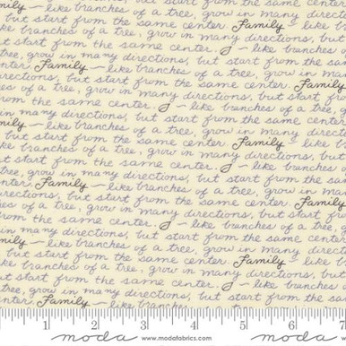 Moda - Family Tree - Family Text, Warm White - Lancaster Home & Fabric