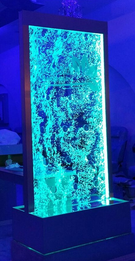 Floor Standing Bubble Wall Fountain | LED Bubble Panel