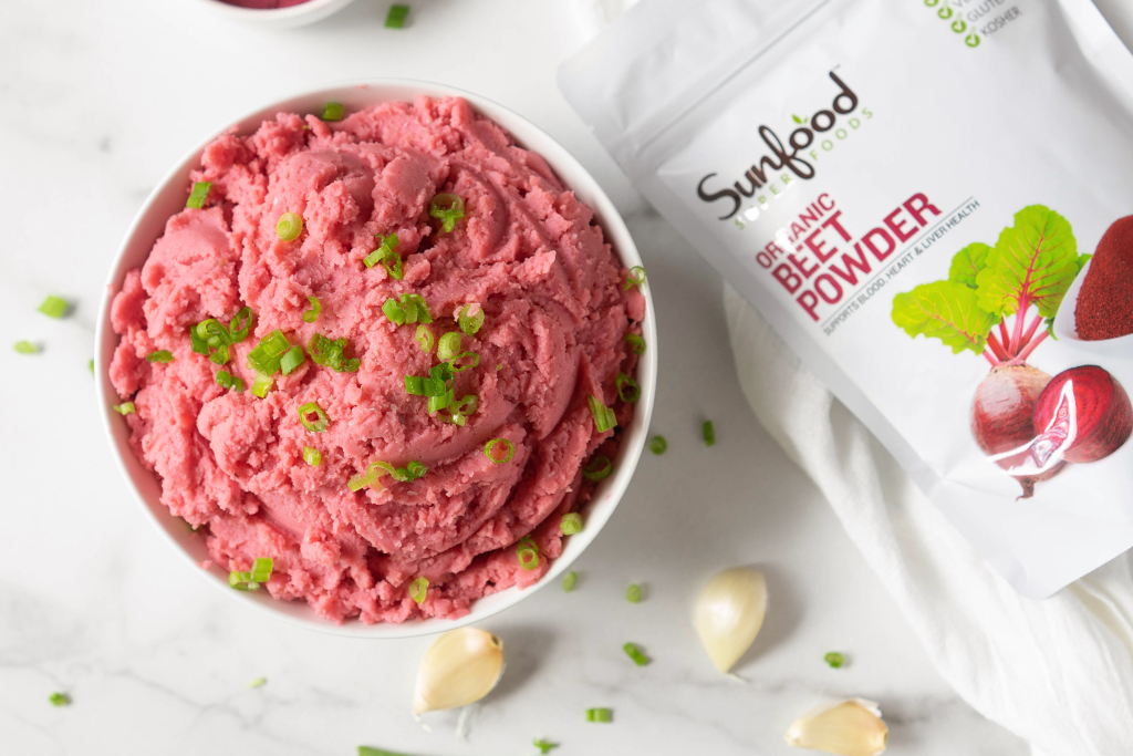 Beet Garlic Mashed Potatoes - Sunfood Superfoods