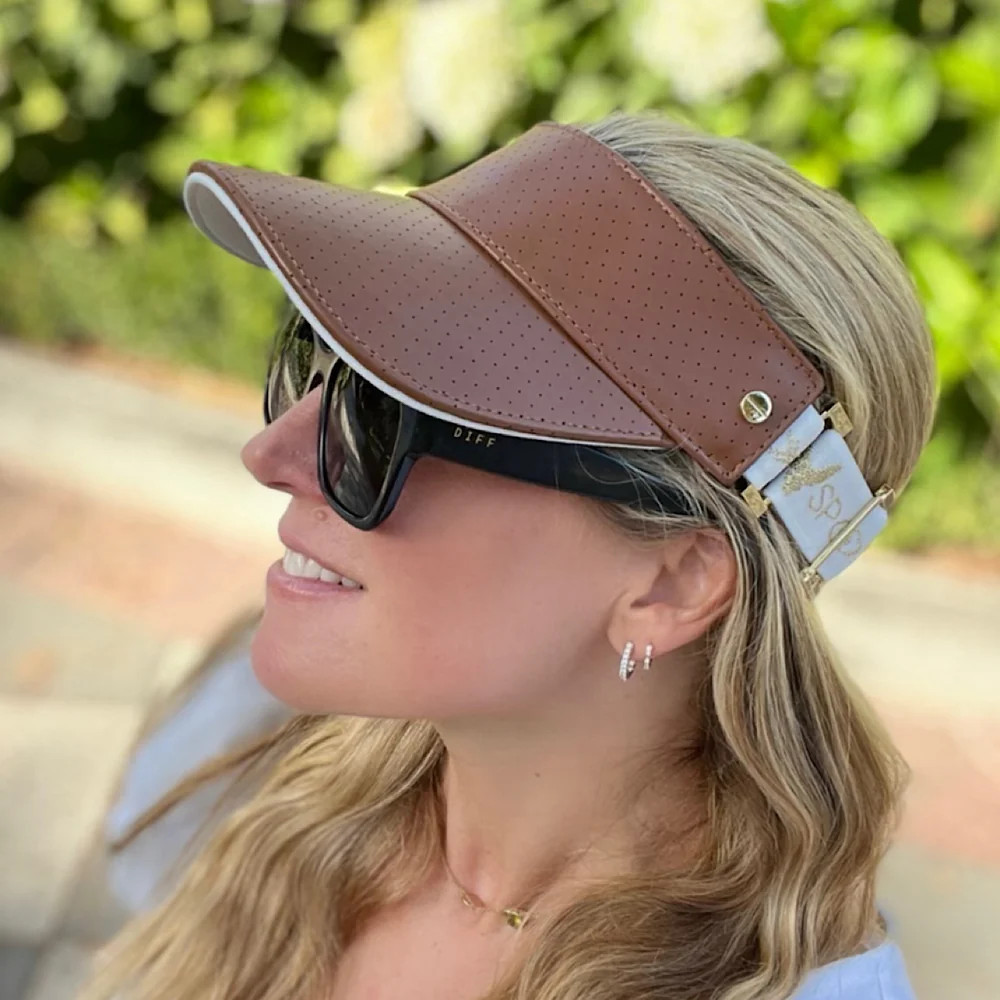 FENIX White/Gold Leather Visor