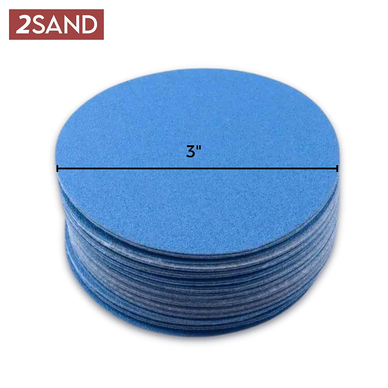 3 Inch Blue SA331 Film backed Hook & Loop Sanding Discs | 80-600 Grit ...