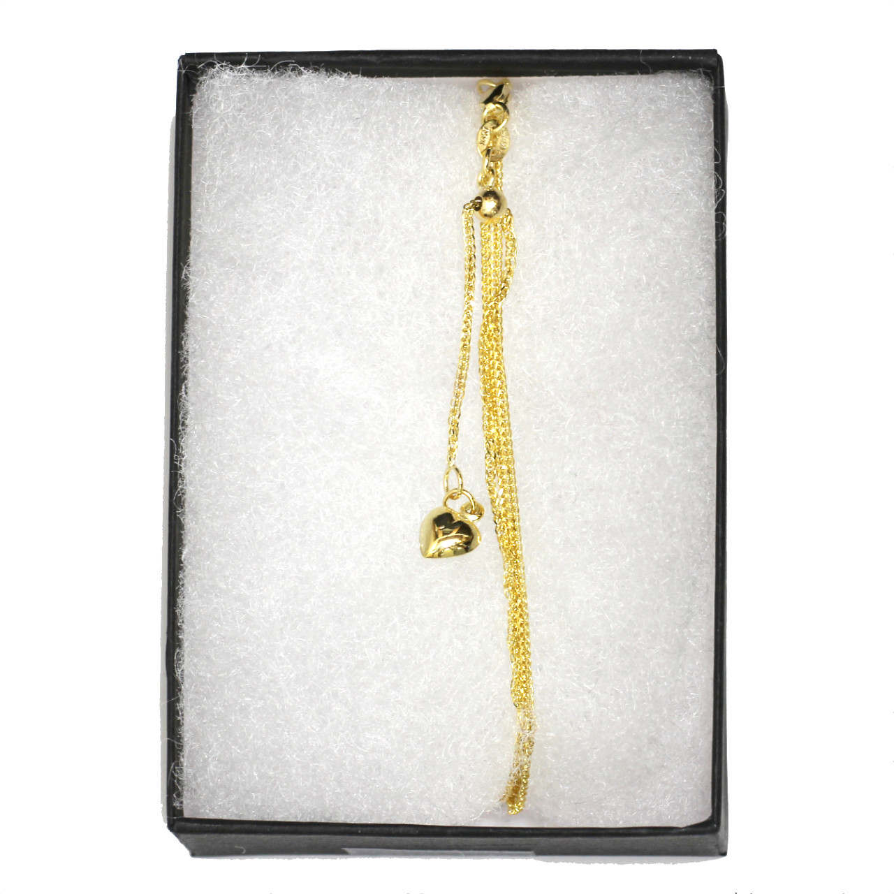 14kt yellow Gold ADJUSTABLE foxtail Chain 20" All in 1 Easy slide and ...