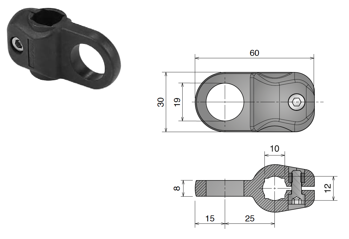 Photocell/Sensor Clamp - Ø12/10SQ - Arnott Handling