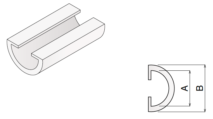 Half Round Snap-on Extruded PE Profile, 16 X 20mm, 3m Length - Arnott ...