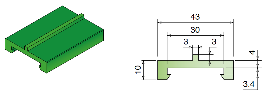 Flat Clip-on Extruded PE Profile With Nose For Use With Profile 11202C ...