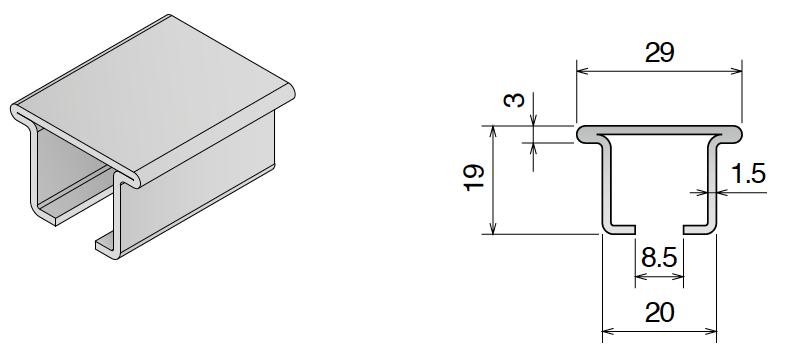 Stainless Steel Profile, 3m Length - Arnott Handling