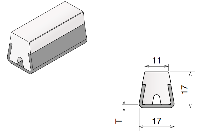 Flat Conical Guide Rail, 1.5mm Profile, 3m Length - Arnott Handling