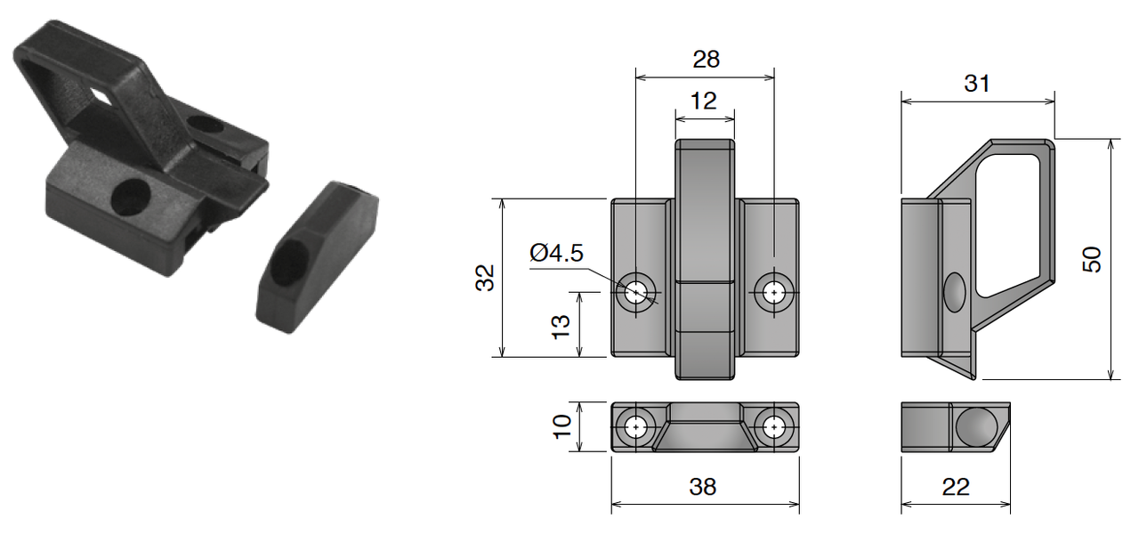 Spring Loaded Latch - Arnott Handling
