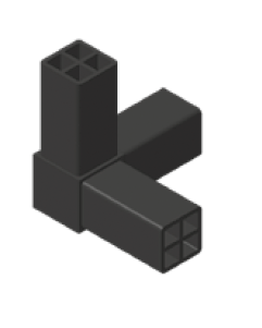 Corner Tee Connecting Joint for 25 x 25 x 1.5mm Tube - Arnott Handling