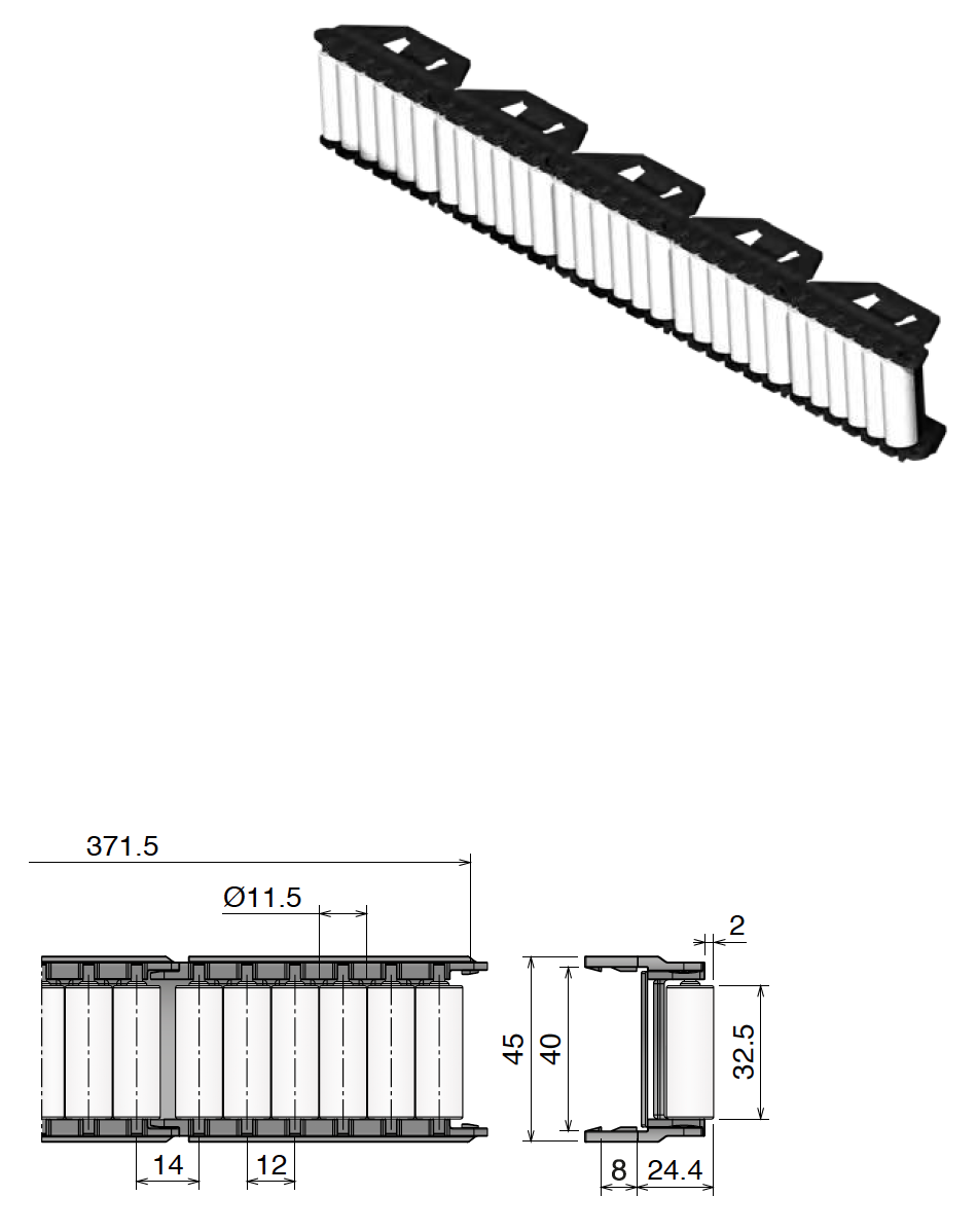 Flexible Roller Guide, 45mm High, Type A For Use With 40 x 8mm Bar ...