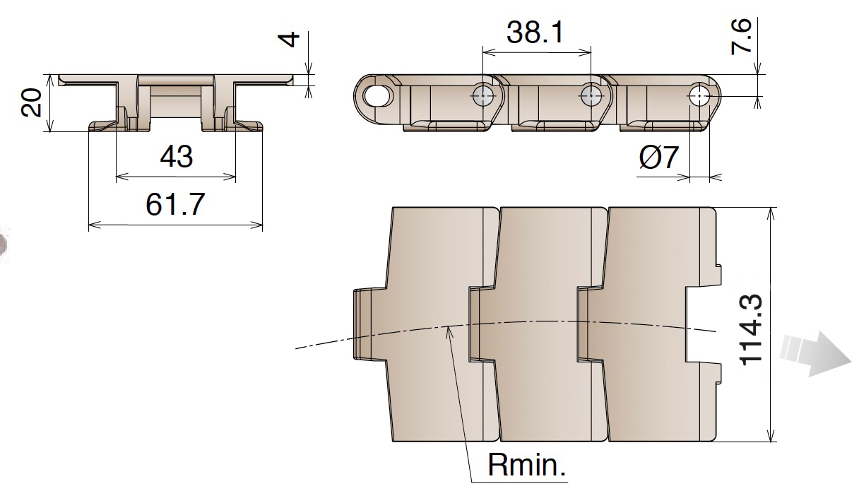 Flat-Top Chain LF 880 Tab K 450 - Arnott Handling