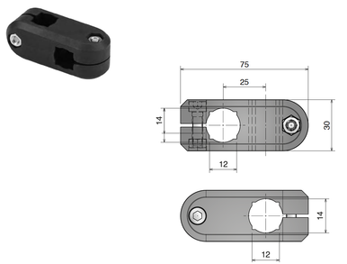Cross Clamp - Ø14/12SQ - Arnott Handling