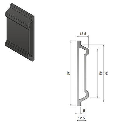 Side Guide Profile 87mm High For Use With Clamp P34502, 3m Length ...