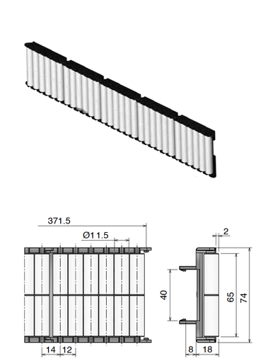Flexible Roller Guide, 74mm High, Type A For Use With 40 x 8mm Bar ...